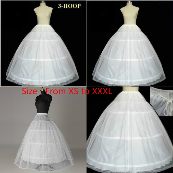 2018 White Black 3 Hoops Bone A Line Petticoat Wedding Skirt Slip ...