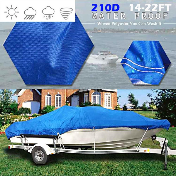 Boat Cover Waterproof Silver Reflective Fits V-HULL TRI-HULL Fishing ...