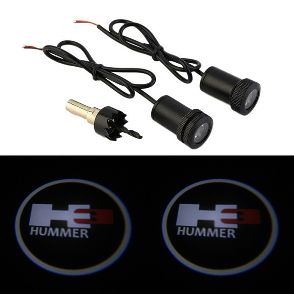 2pcs For Hummer H3 Ghost Shadow Logo welcome Car White LED Door Light ...