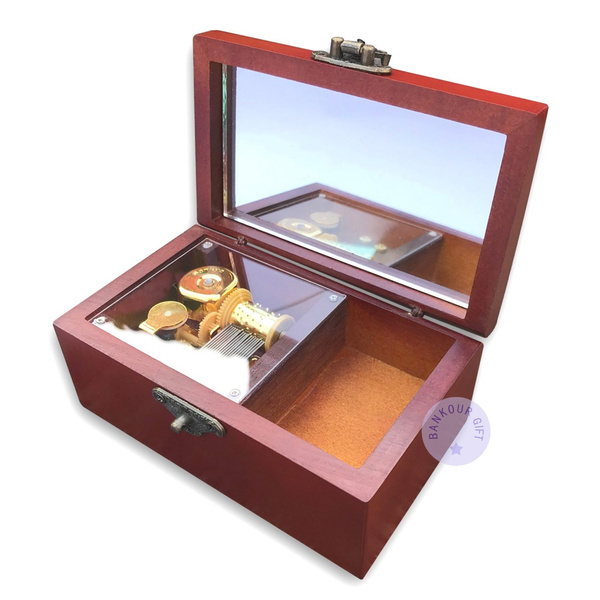 Play "What a Wonderful World" Wooden Music Box With Antiqued Lock With ...