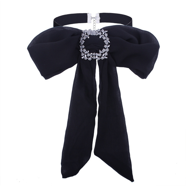 New European Fancy Cloth Accessories Bowknot Tie Long Chiffon Clothing ...