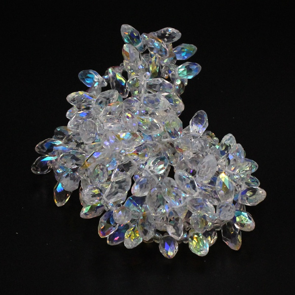 50/100pcs 6x12mm #6010 Faceted Crystal AB Teardrop Beads Finding ...