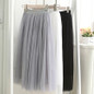 Three-layer Fashion Tulle Skirts Women Summer Elastic High Waist Long ...