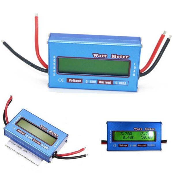 Digital LCD RC Wattmeter Watt Meter 60V/100A DC Voltage Current Power ...