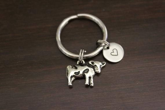 Cow Key Ring/ Keychain / Zipper Pull - Cow Gift - Farm Animal - Farmer ...