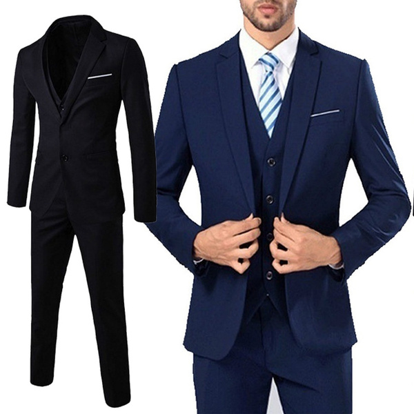 Business and Leisure Men's One Button Lapel Slim Fit Blazer Suits ...