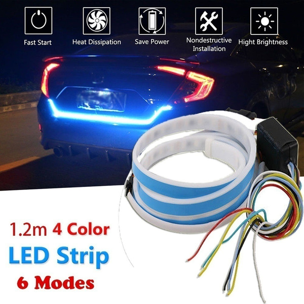 1.2m 12V Waterproof Car Tail Trunk Multi-Color Driving Signal LED Strip ...