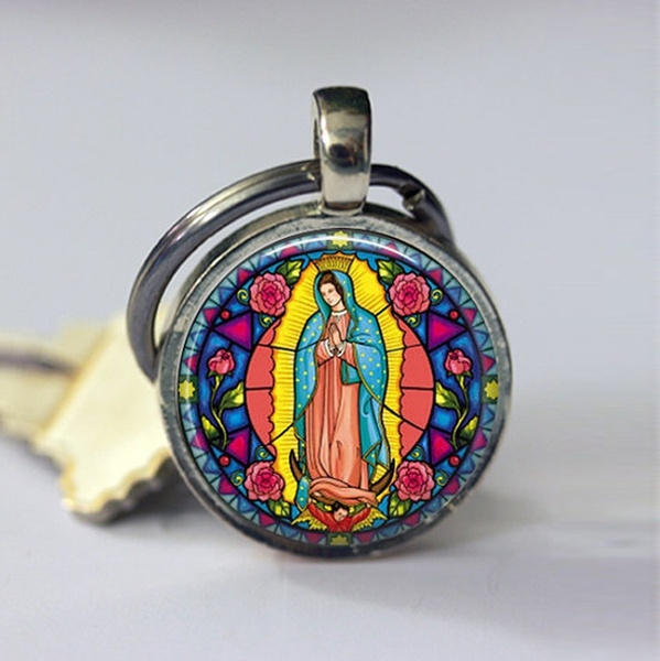 Our Lady of Guadalupe Keychain Sacred Heart Virgin Mary Religious ...
