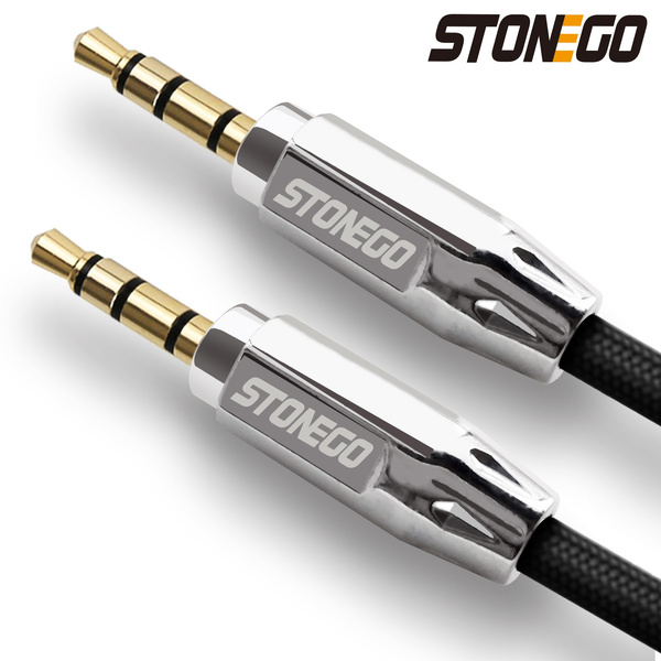 AUX Audio Cable Zinc Alloy Polished Metal Connectors Car Electronics 3 ...