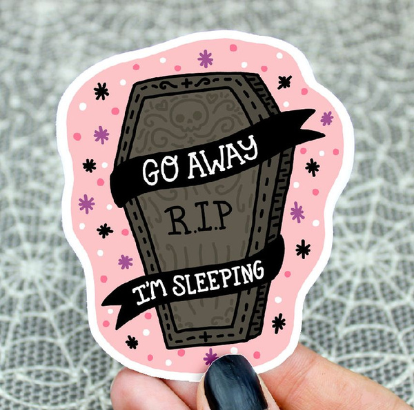 Coffin square sticker \u2022 8cm \u2022 Goth sticker Craft Supplies ...