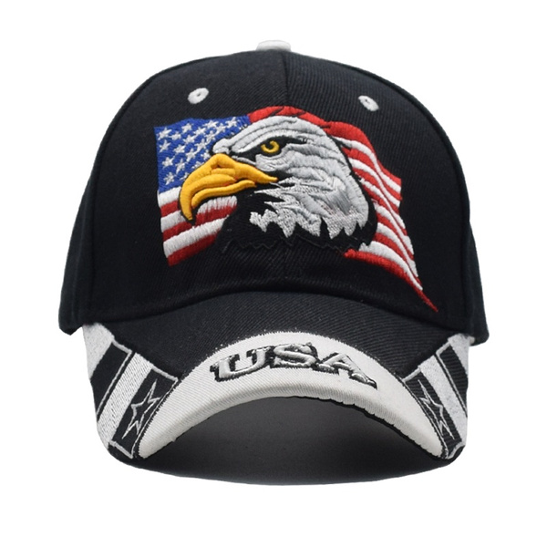 2018 Black Cap USA Flag Eagle Embroidery Baseball Cap Snapback Caps ...