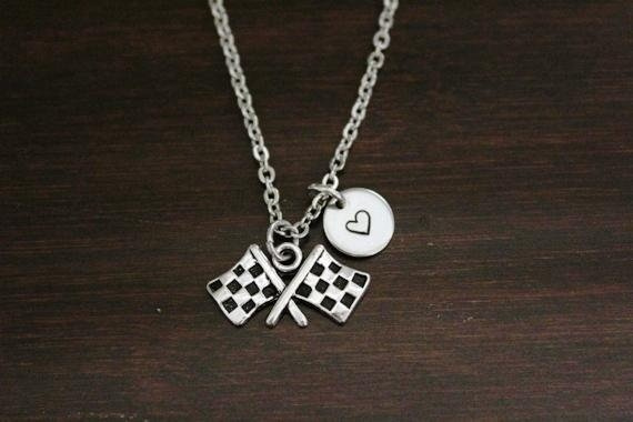 Racing Flag Necklace - Racing Flag Jewelry - Motocross Necklace ...