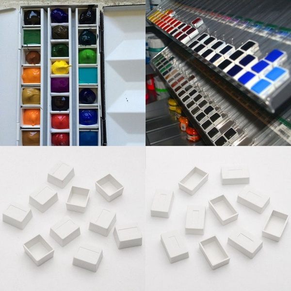 10pcs Water Colour Artist Paints Empty Pan Full or Half Pans for ...
