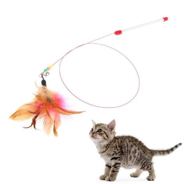 Steel Wire Feather Funny Cat Stick Interactive | Wish