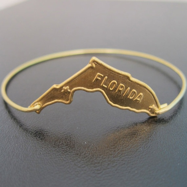 Florida State Map Shaped Bangle Bracelet | Wish