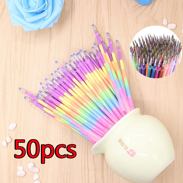 Multi Color Rainbow Refill Highlighters Ballpoint Pens Gel Students ...
