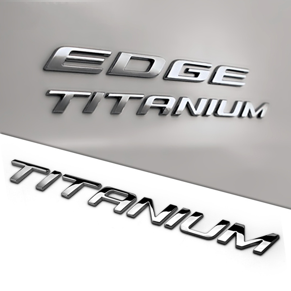 1Pcs TITANIUM Logo Metal Zinc Chrome Car Styling Emblem Badge Sticker ...