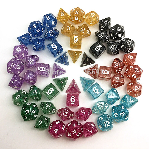 IMDG Creative 7pcs/set RPG Game Dice D&D Colorful Multicolor Dice DND ...