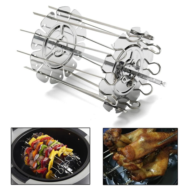 Stainless Steel BBQ Skewers Rack Cooker Induction Chef Needle Utensil ...