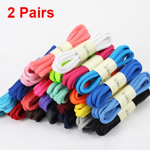 2 Pairs Oval Athletic Running Tennis Shoe Lace Hiking Shoelaces Sport ...