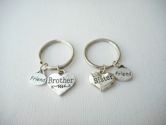 2 Brother Sister, TINY Friend Keychains/ Sibling, Brother and sister ...