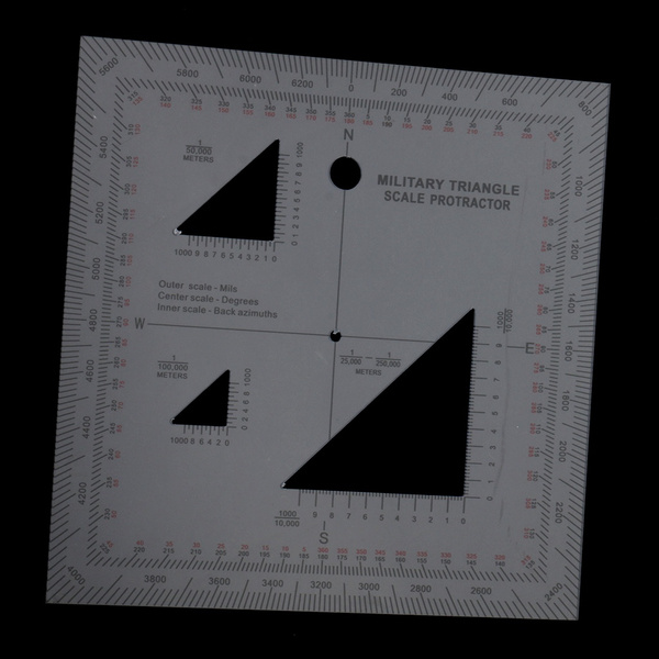 5'x5' Military UTM/MGRS Coordinate Scale Protractor GTA for Map Reading ...