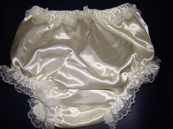 Haian ABDL PVC & Satin Sissy Frilly Diaper Cover Panties Lace Unisex ...