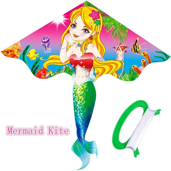 Kites For girls Children Lovely Cartoon Mermaid Kites with Flying Line ...