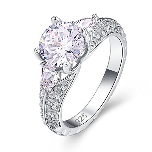 3 Colors 925 Sterling Silver Created Rainbow Topaz Filled Cocktail Promise Ring for Her | Wish