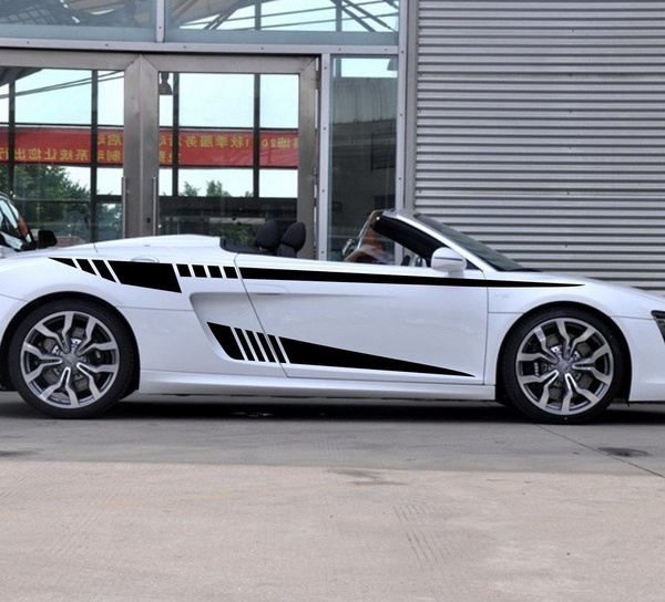 Car Racing Stripes Upper Lower Door Decals for R8 Vinyl Motor Side ...