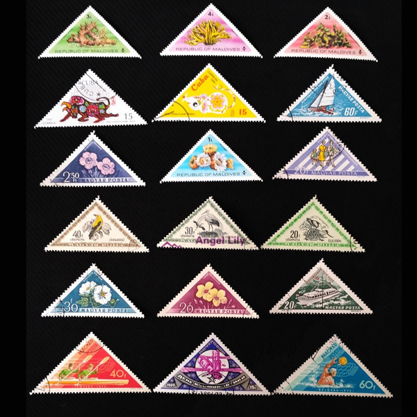 50 Pcs triangle Postage Stamps Good Condition Used With Post Mark From ...