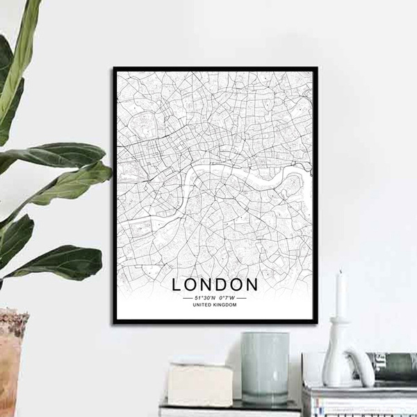 London Downtown Street Map Art Print Road Print Topographic Map Art ...