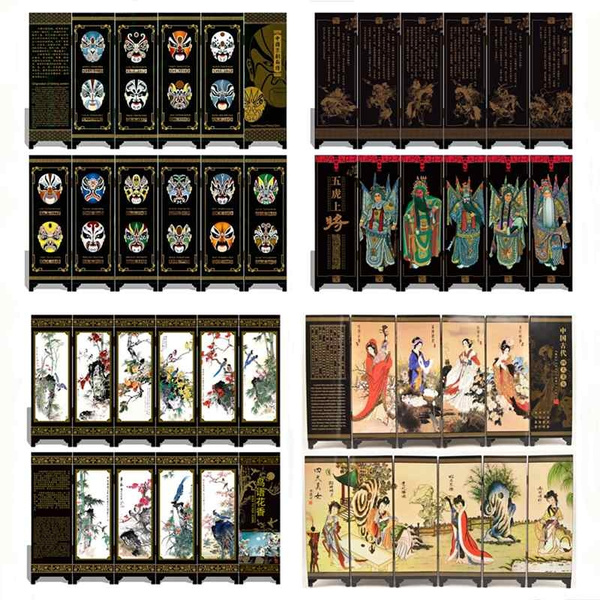 Imitation of Ancient Wooden Lacquer Folding Small Screen Ornaments ...
