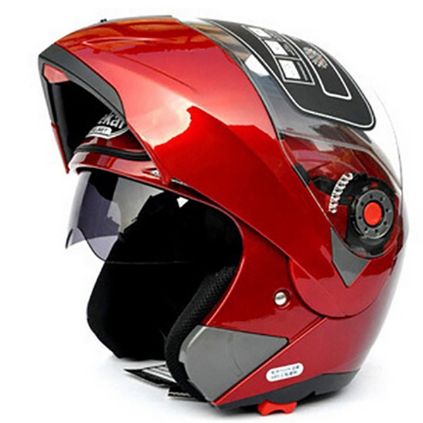 Jiekai Motorcycle helmets Safe Double Visor ECE DOT Flip up helmet ...