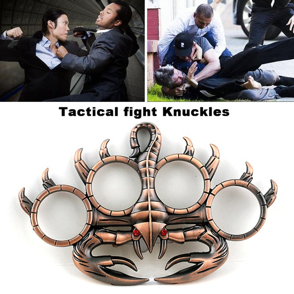 Finger Tiger Self Defense Ring Iron Fist Handcuffs Metal Scorpion Style ...