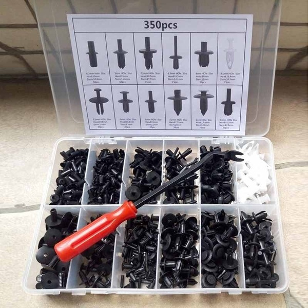 350pcs Plastic Car Body Push Pin Rivet Fastener Trim Moulding Clip ...