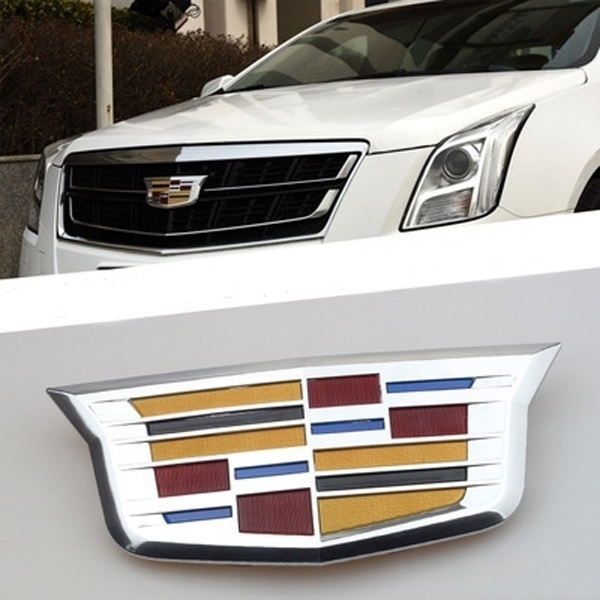 Cadillac logo car front hood bonnet emblem rear badge for cadillac 2016 ...
