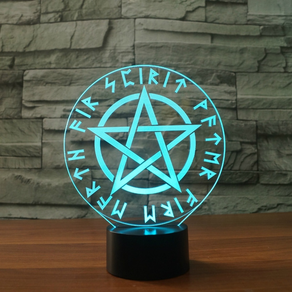 3D Visual Optical Light Occult Satanic Star Symbols 7 colors The ...