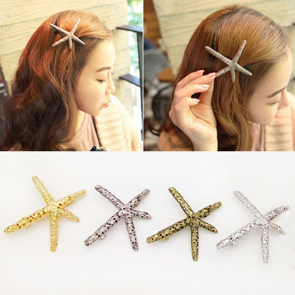Women‘s Starfish Hairpin, Girl's Sweet Beach Sea Star Hair Clip ...