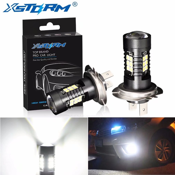 2Pcs H7 LED Lamp Super Bright Car Fog Lights 12V 24V 6000K White Car ...