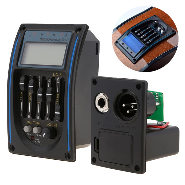 5 Band Acoustic Electric Guitar Preamplifier EQ Equalizer Pickup with ...