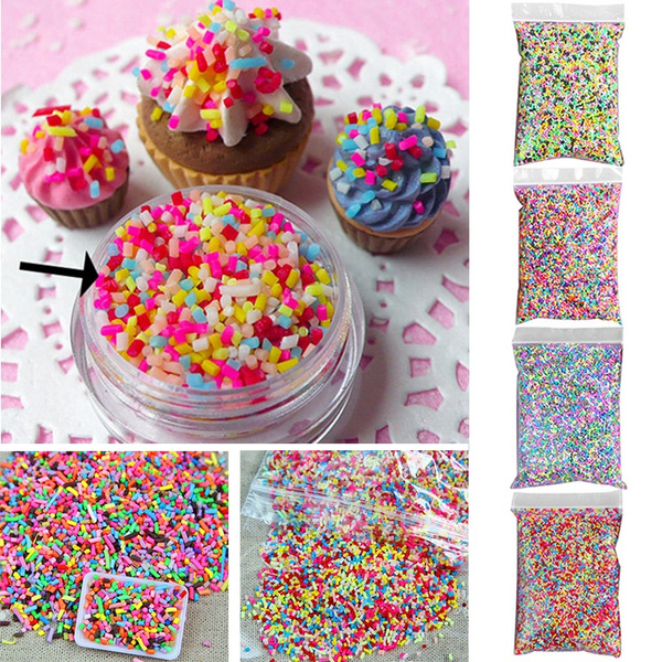 100g DIY Polymer Clay Colorful Fake Candy Sweets Sugar Sprinkles All ...