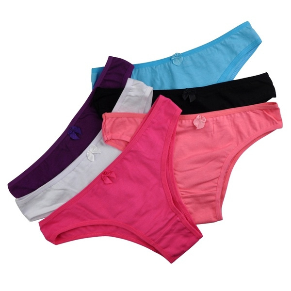 Lot 5 pcs Woman Underwear Cotton Women's Thongs G-strings Ladies Sexy ...
