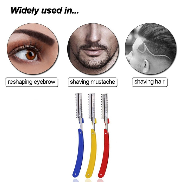 Stainless Steel Folding Knife Eyebrow Trimmer Barber Razor Hair Remover ...