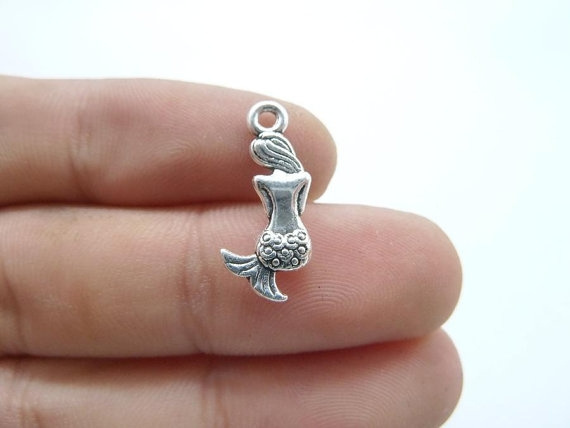 40pcs 9x20mm Antique Silver Mermaid Charms | Wish