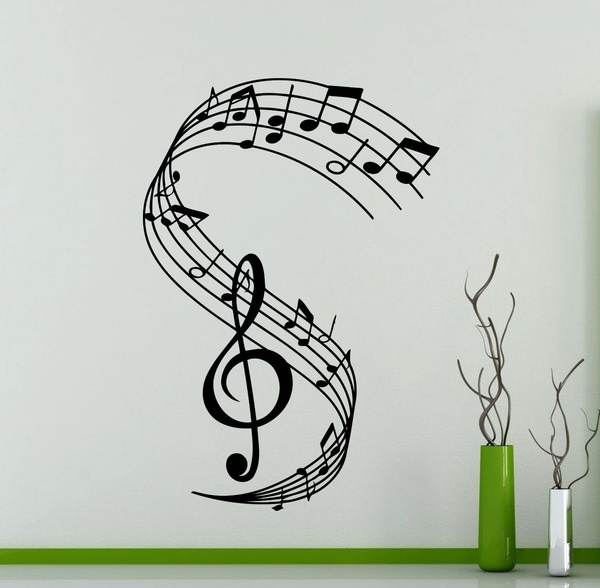 High-quality Treble Clef Wall Decal Musical Notes Music Recording ...