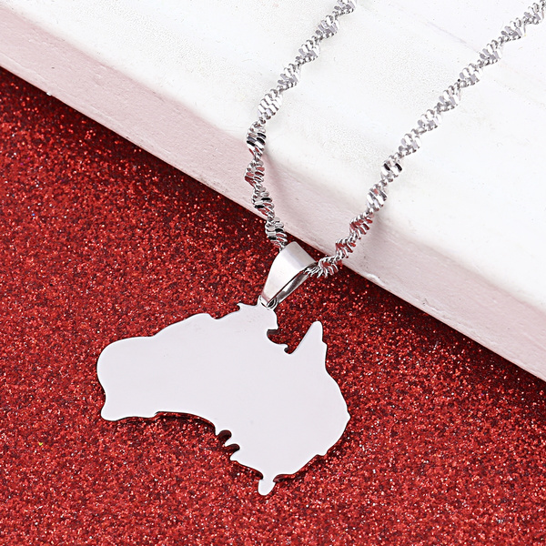 The Commonwealth of Australia Map Pendant Necklaces for Women AUS ...
