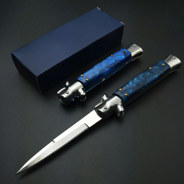 Beautiful Stiletto ITALY Folding Blade God father Survival Dagger ...