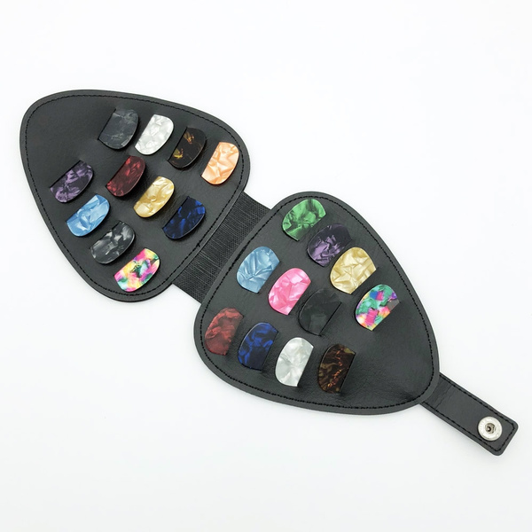 Leather Guitar Pick Holder Bag Wallet Acoustic Electric Plectrum 0.46 0 ...