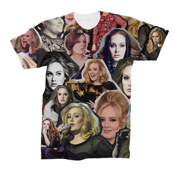 2018 Personality Adele Photo Collage 3d Printed T Shirt Hip Hop Famous ...